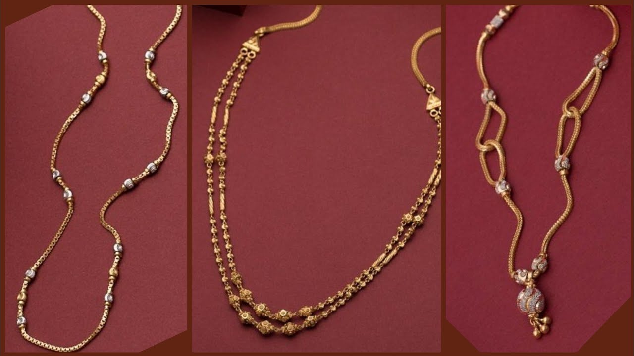 Latest Beautiful 22K Gold Light Weight Chain /Mala /Chains Pandent ...