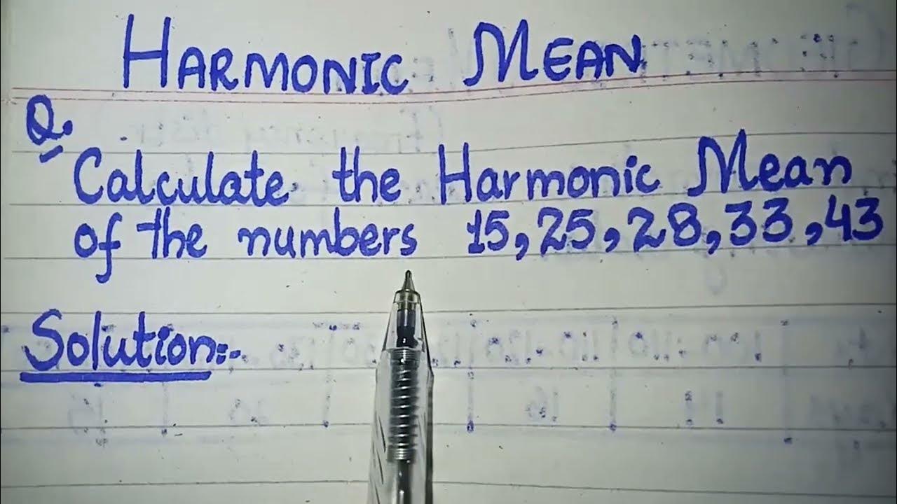 How to find Harmonic Mean? | Calculate the Harmonic Mean of the numbers. - YouTube
