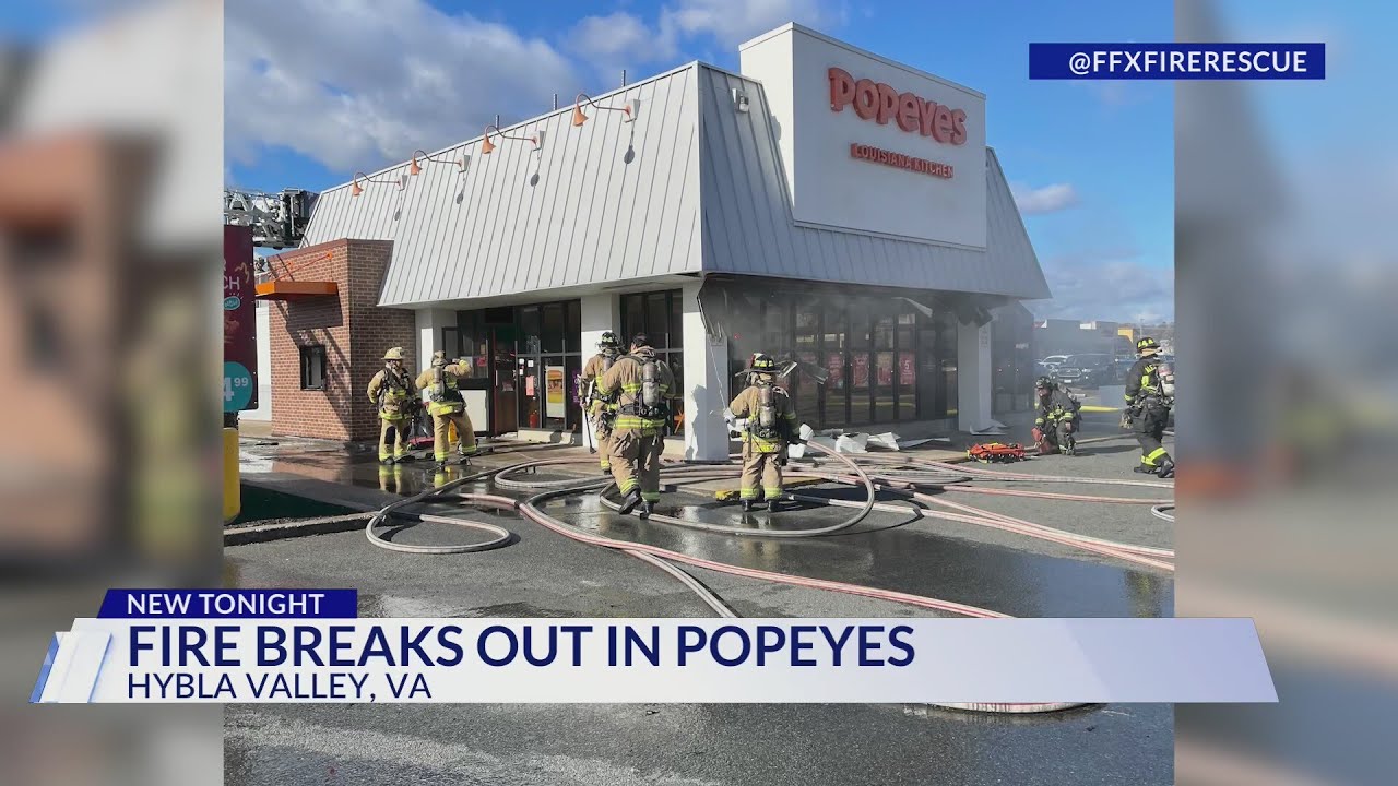 Crews battle fire at Popeyes in Fairfax County - YouTube
