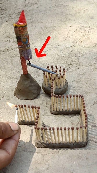 Rocket Firework Aur Matchstick Chain Reaction | Amazing Fire Experiment 😉 #shortsvideo - YouTube