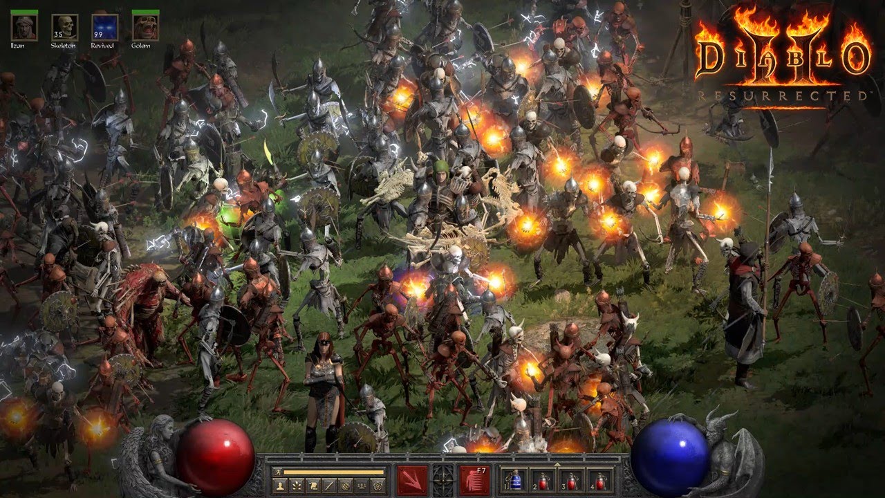 Skeletons VS Zombie Diablo 2 Resurrected Summoner Necromancer Baal Boss ...