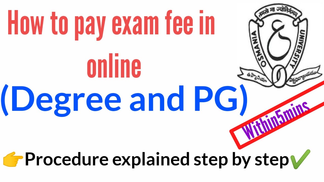How to pay Pg and degree exam fee in online||procedure explained step ...