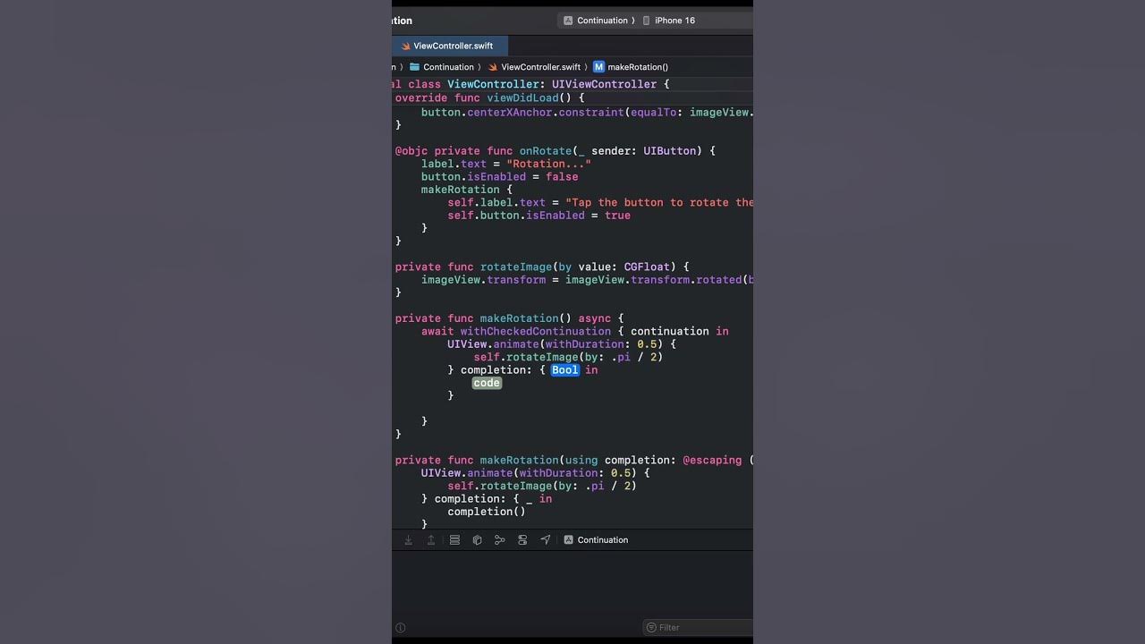 Swift: Using Continuations #beginners #async #await #continuation #closure - YouTube