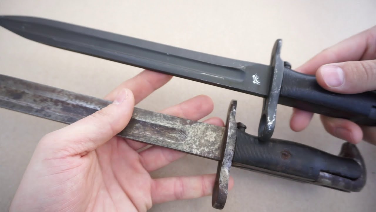 Restoration of a Rusty World War 2 US M1 bayonet made in 1942! - YouTube