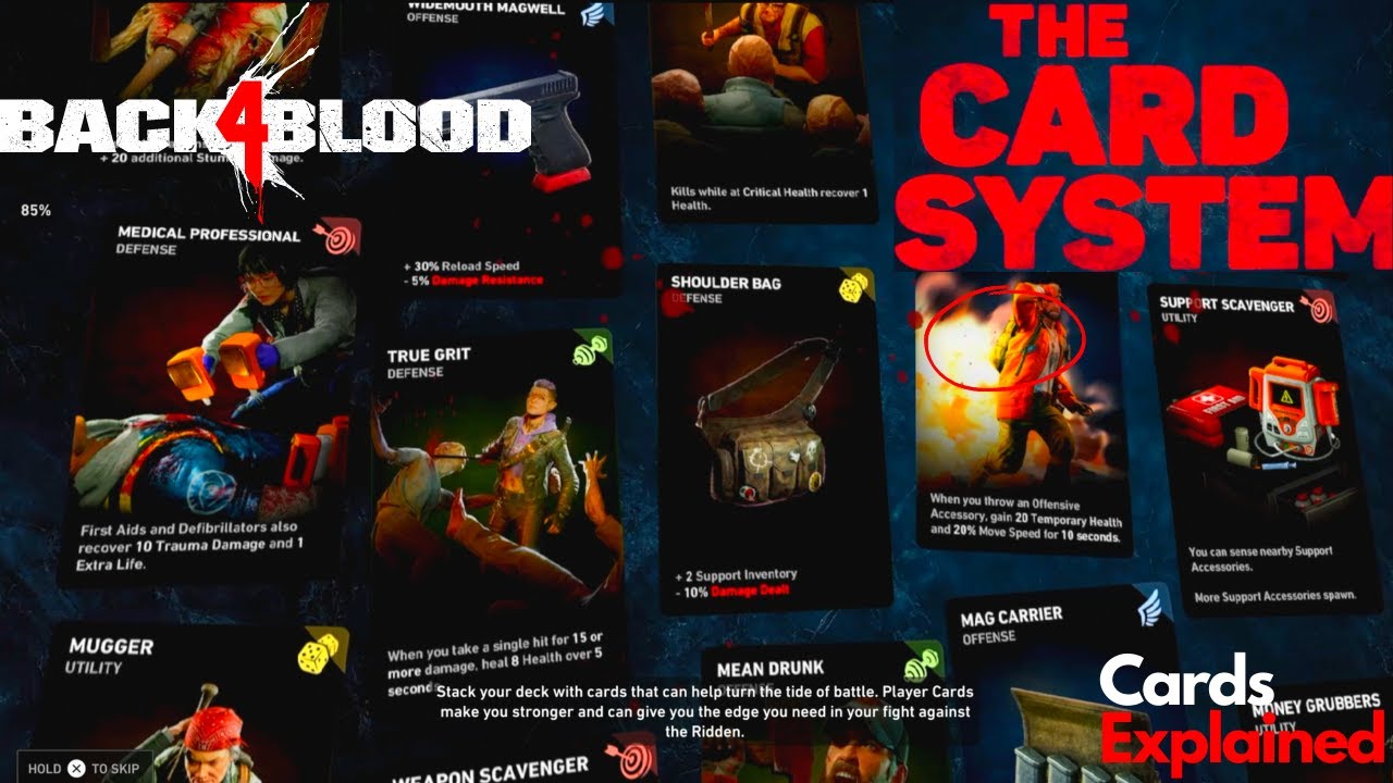 Back 4 Blood Cards Explained Card System How To - YouTube