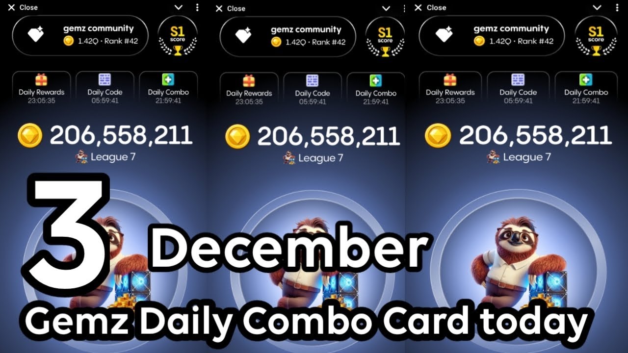 Gemz Daily Combo Card|| Today Combo card Gemz Daily Combo Card 3 ...