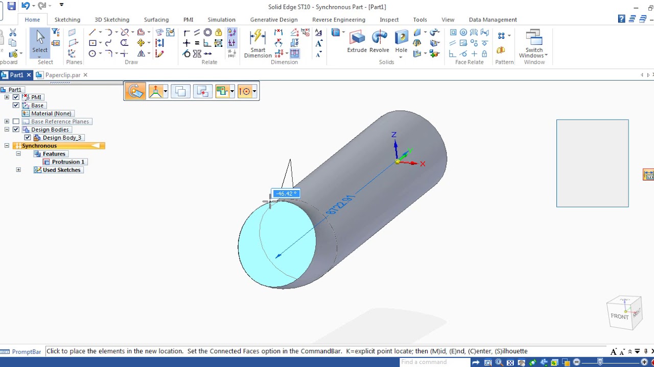 Sweep With Steering Wheel- Siemens Solid Edge Tutorial - YouTube