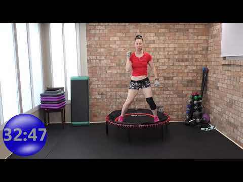 Rebounding 45-Min Cardio + Booty Band Sculpt | Mini Trampoline Glutes, Thighs & Core ( At Home)