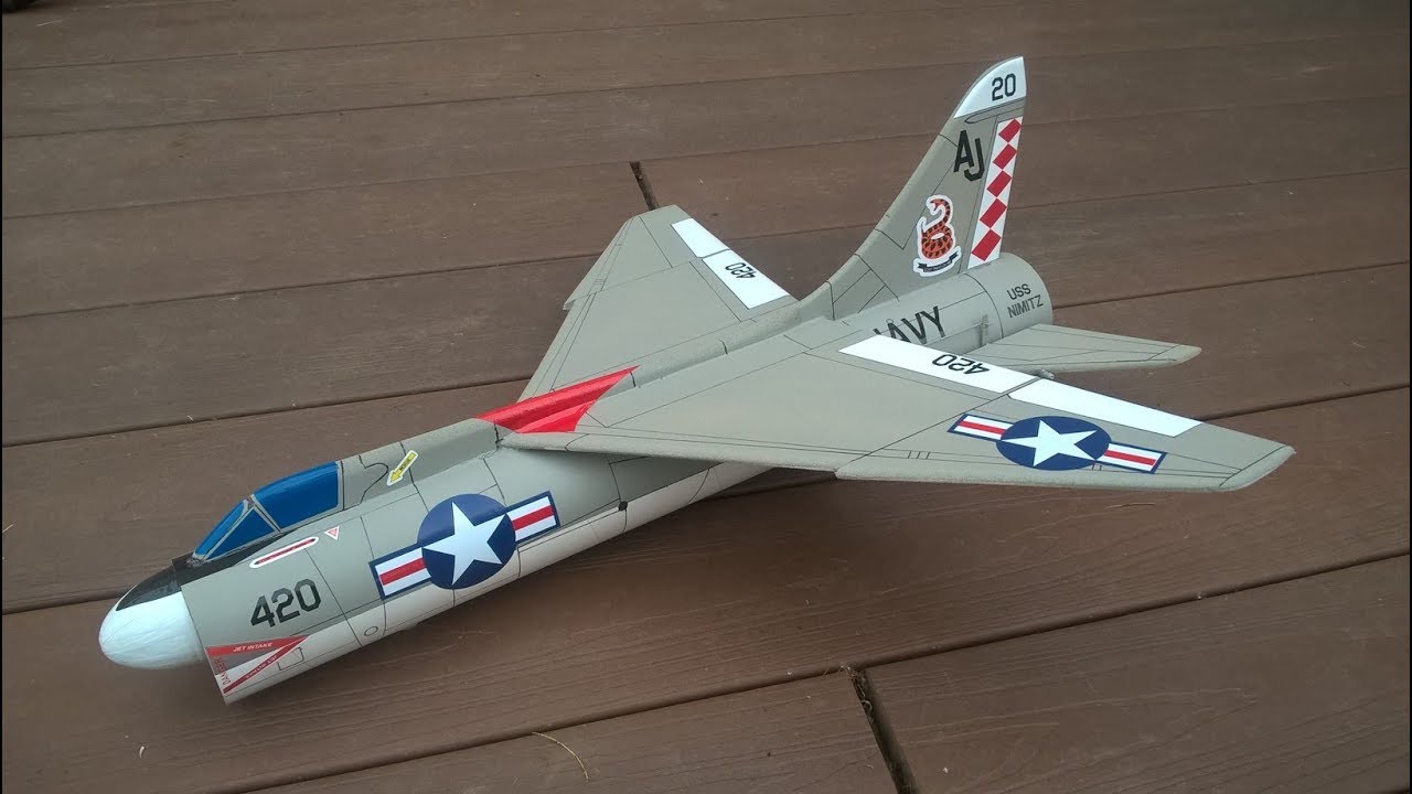 A-7 Corsair II RC rocket boosted glider - YouTube