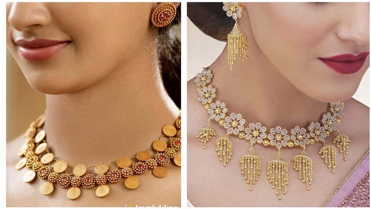 Latest 24 k gold necklace design 2020 - YouTube