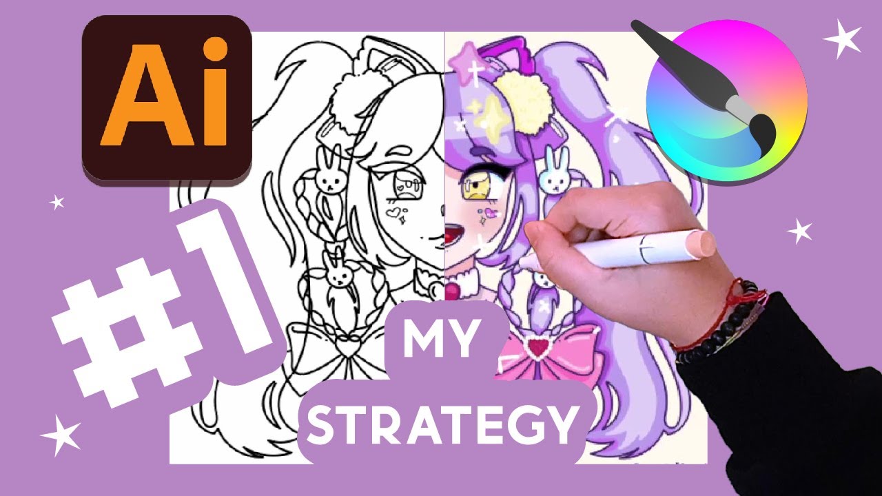 HOW I MADE my profile PICTURE - digital drawing TUTORIAL (illustrator ...