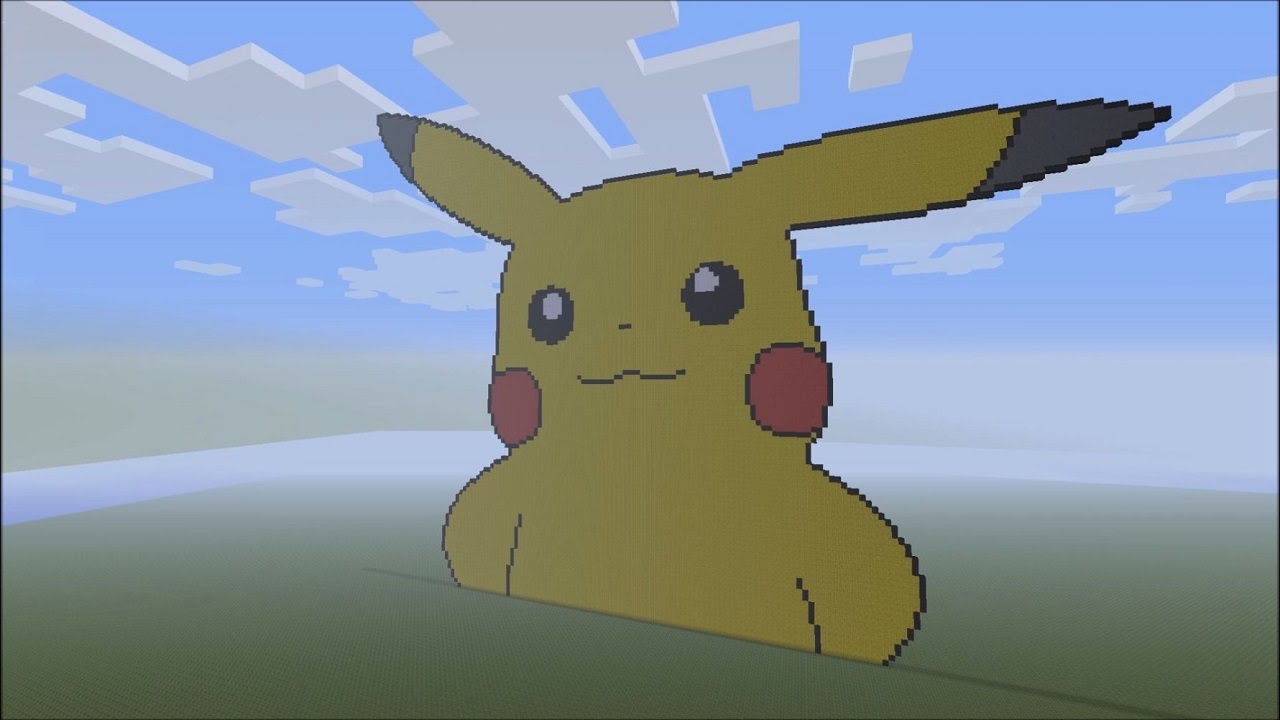 Minecraft: Pikachu Pixel Art (Time Lapse) - YouTube