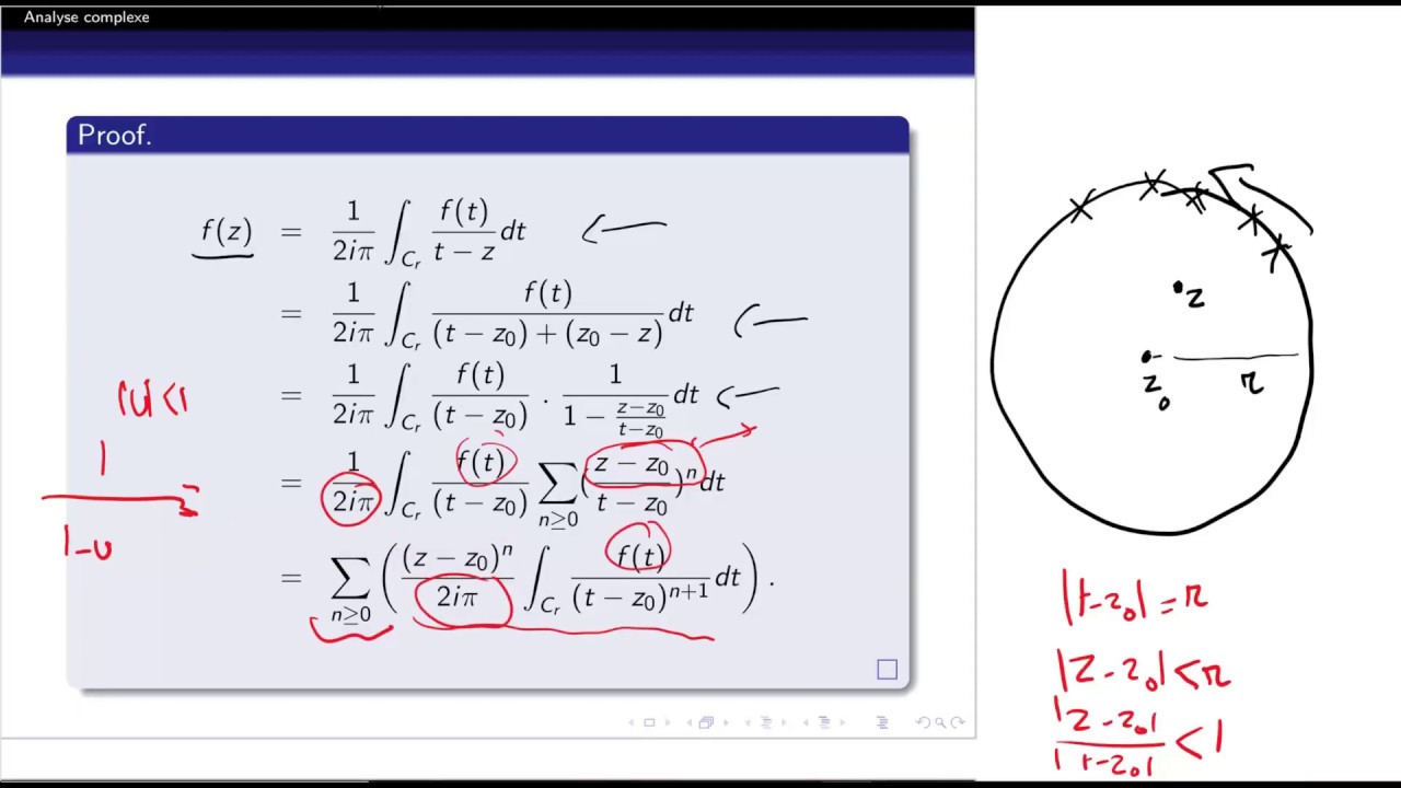 Analyse complexe (14/26): Formule intégrale de Cauchy et Analycité des ...