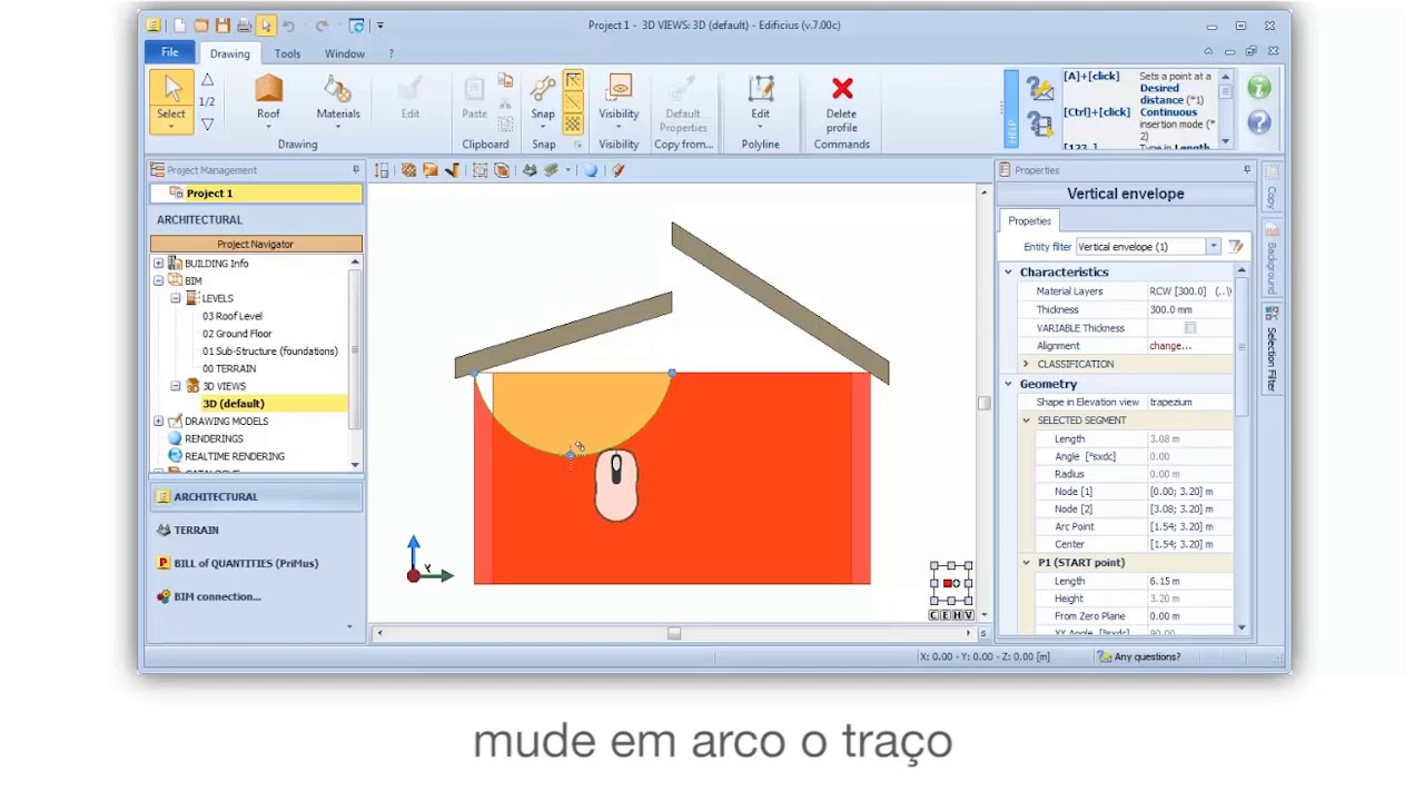 Vídeo Tutorial Edificius - Ajustar o perfil superior e/ou inferior da parede - ACCA software ...