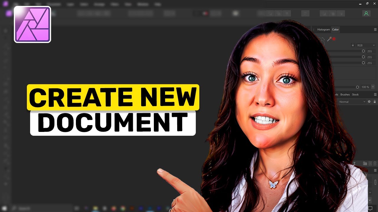 how to create new document in affinity photo - YouTube