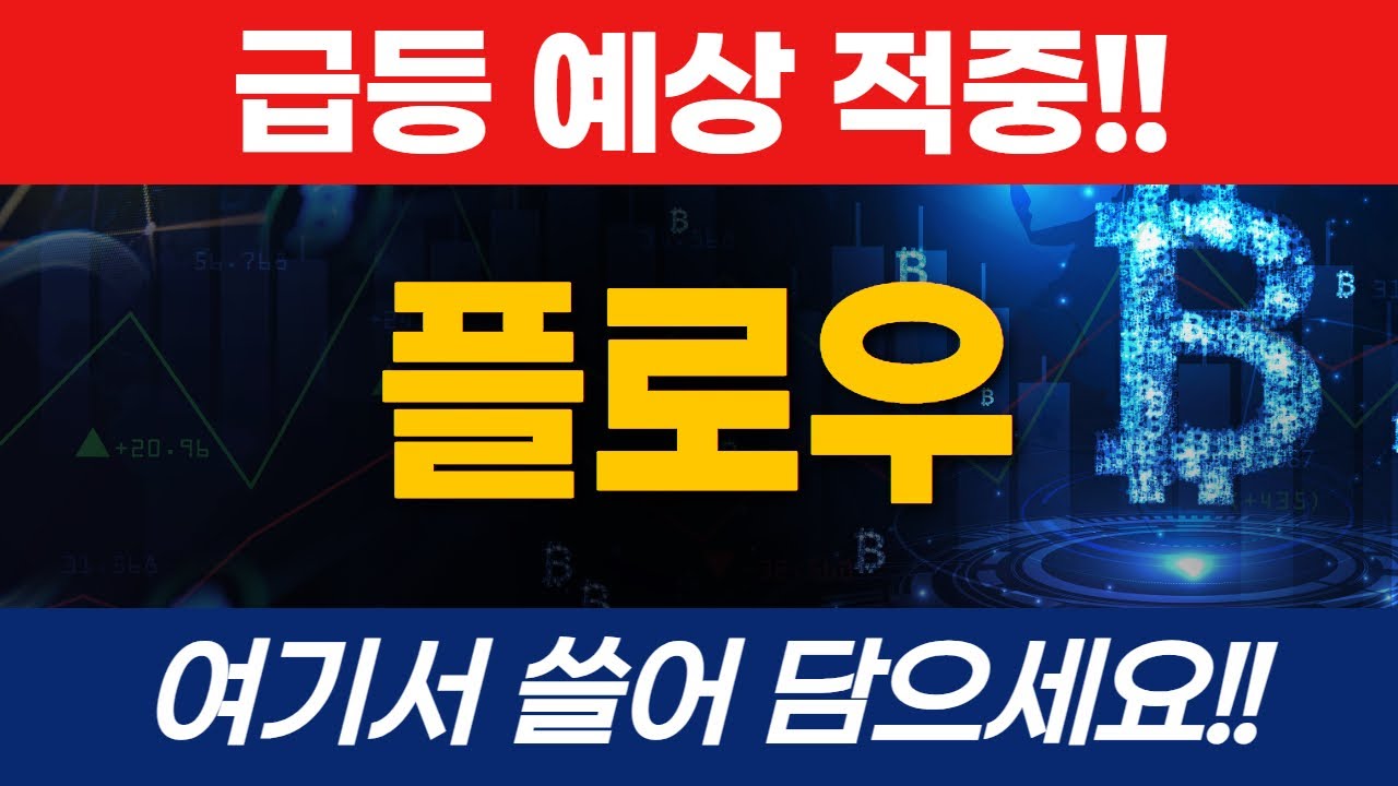 플로우 급등 예상 적중 여기서 쓸어 담으세요 플로우 플로우코인전망 플로우코인 플로우코인호재 플로우목표가 급등코인