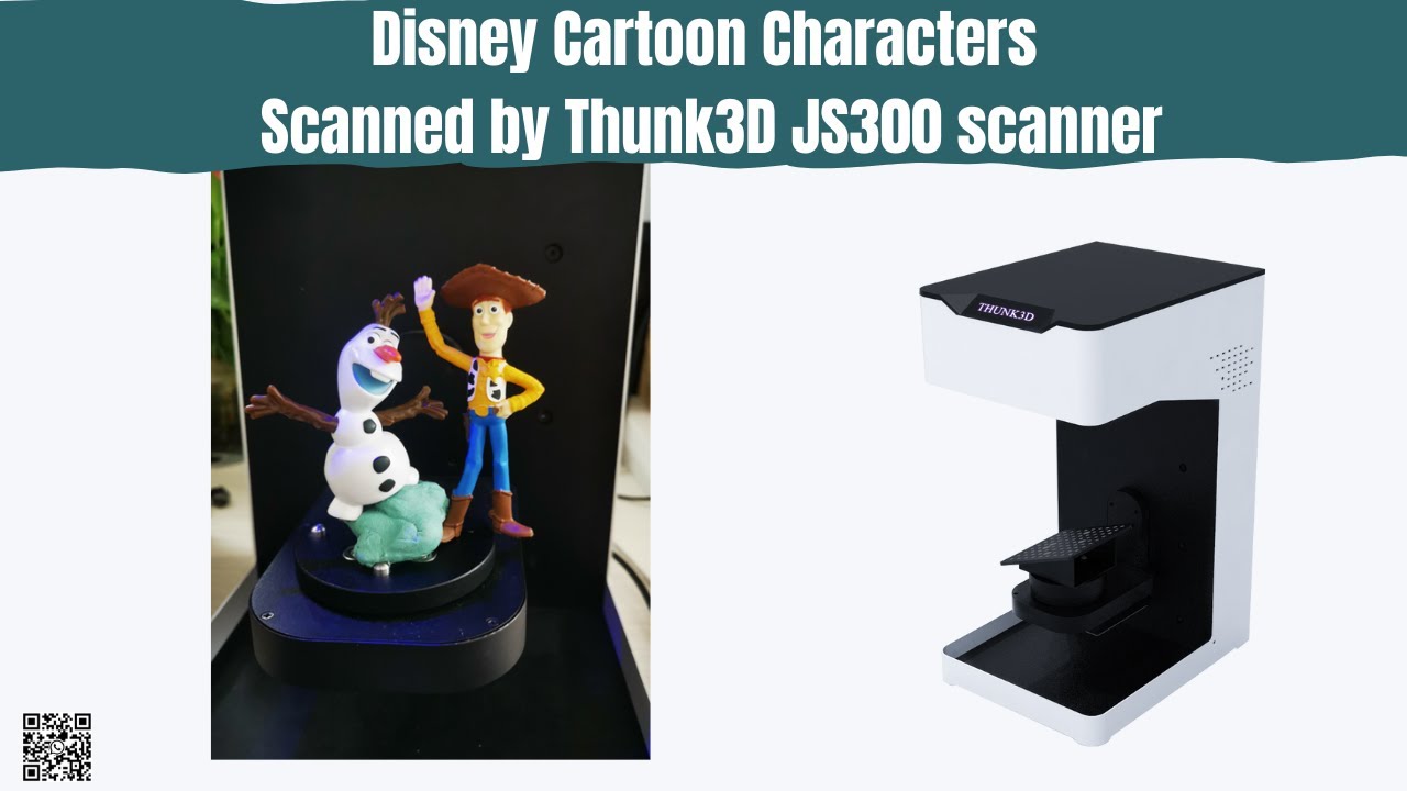 Disney Cartoon Characters Scanned by Thunk3D JS300 Scanner - YouTube