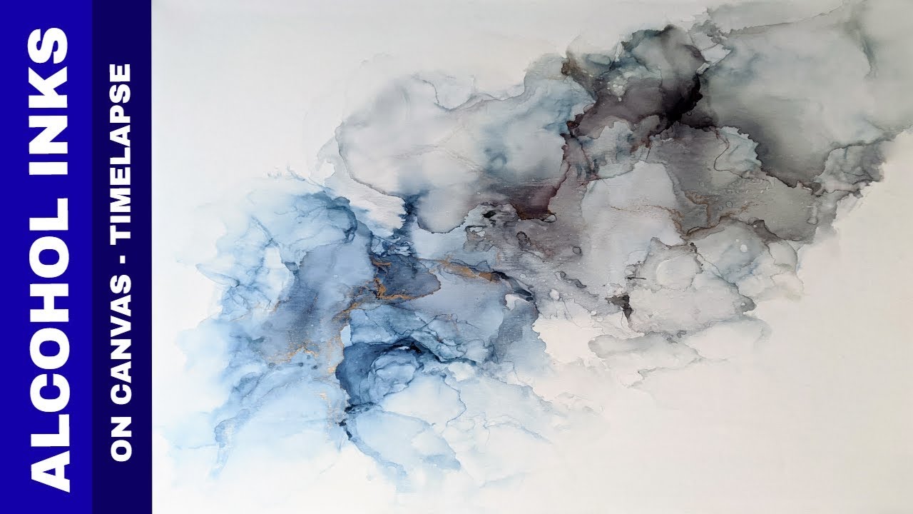 Alcohol INK on a Large Canvas Commission Piece - Timelapse - YouTube