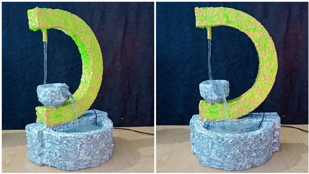 DIY Crescent Styrofoam Water Fountain | Make Styrofoam Fountain At Home ...