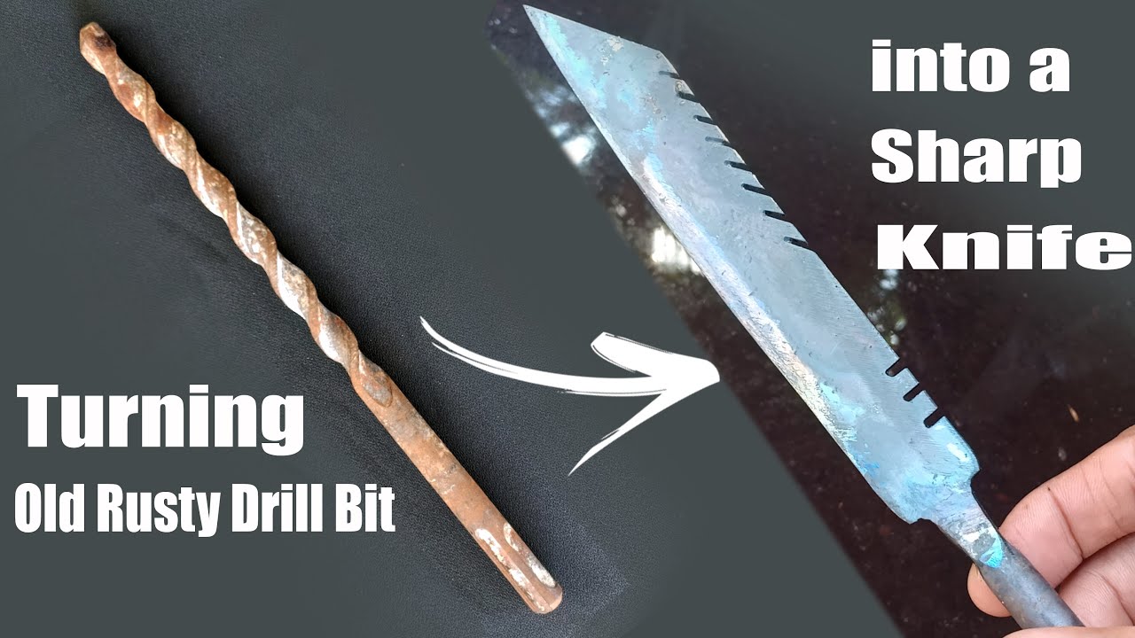 Turning an Old Rusty Drill Bit into a Super Sharp Knife - YouTube