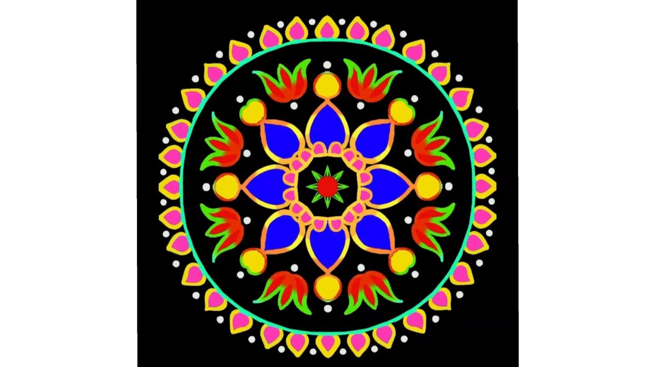 Digital Rangoli | how to make rangoli design | easy rangoli - YouTube