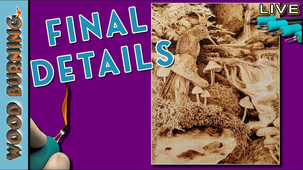 Pyrography: Wood Burning the Final Detail of the Hummingbird Queen ...