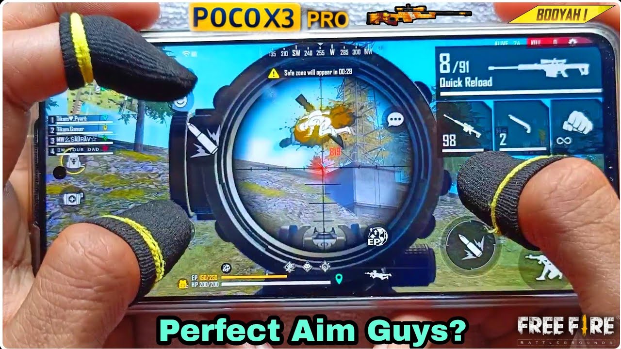 Poco x3 pro free fire gameplay test 2 finger handcam m1887 onetap ...