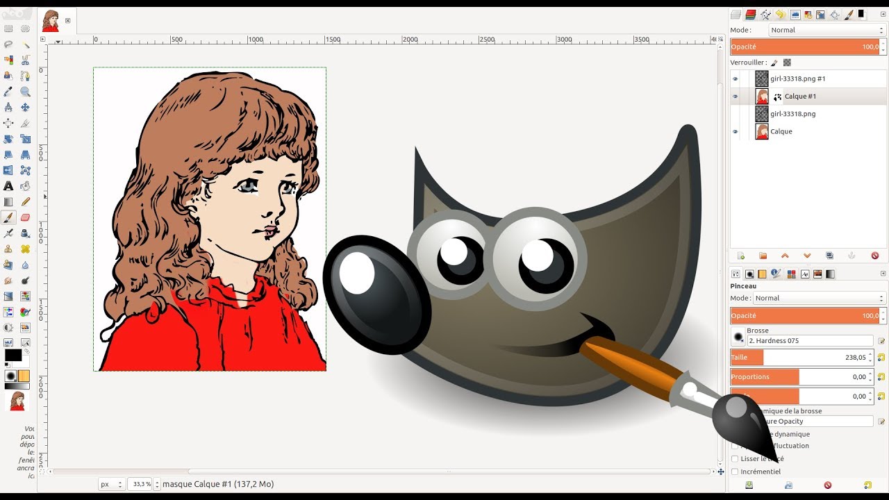 Coloriser une illustration avec g'mic & Gimp - YouTube