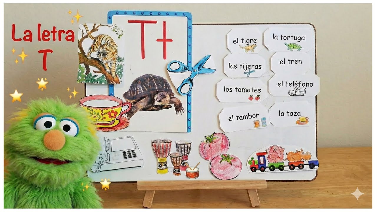 Learn Spanish Words Starting with T with Momo & Ms. Renny! 🐯🐢 - YouTube