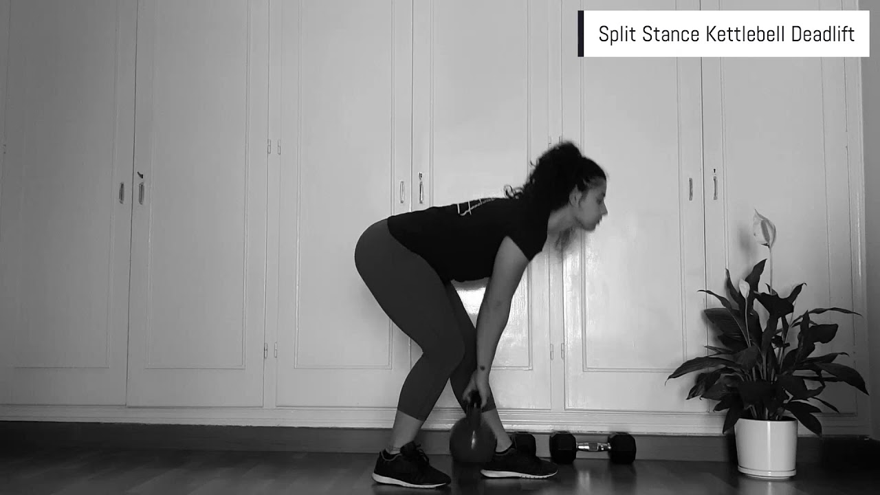 Split Stance Kettlebell Deadlift - YouTube