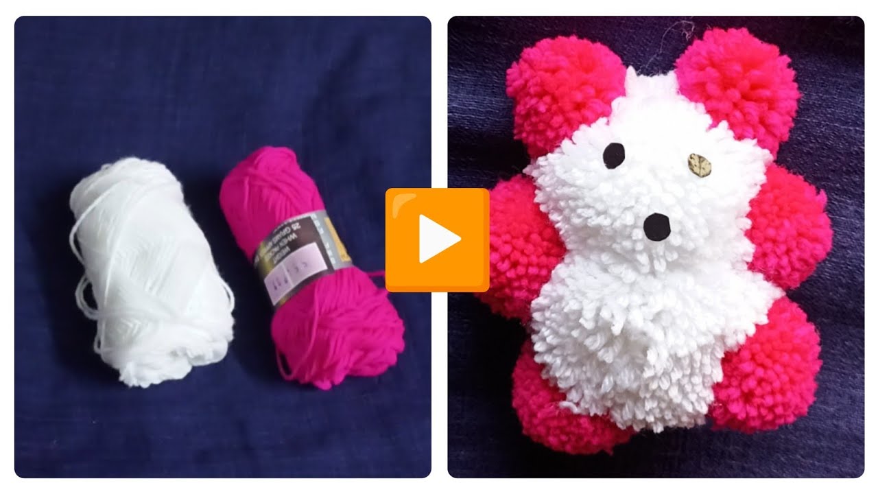 DIY Easy woolen teddy making । Woolen tedy । Woolen Crafts । - YouTube