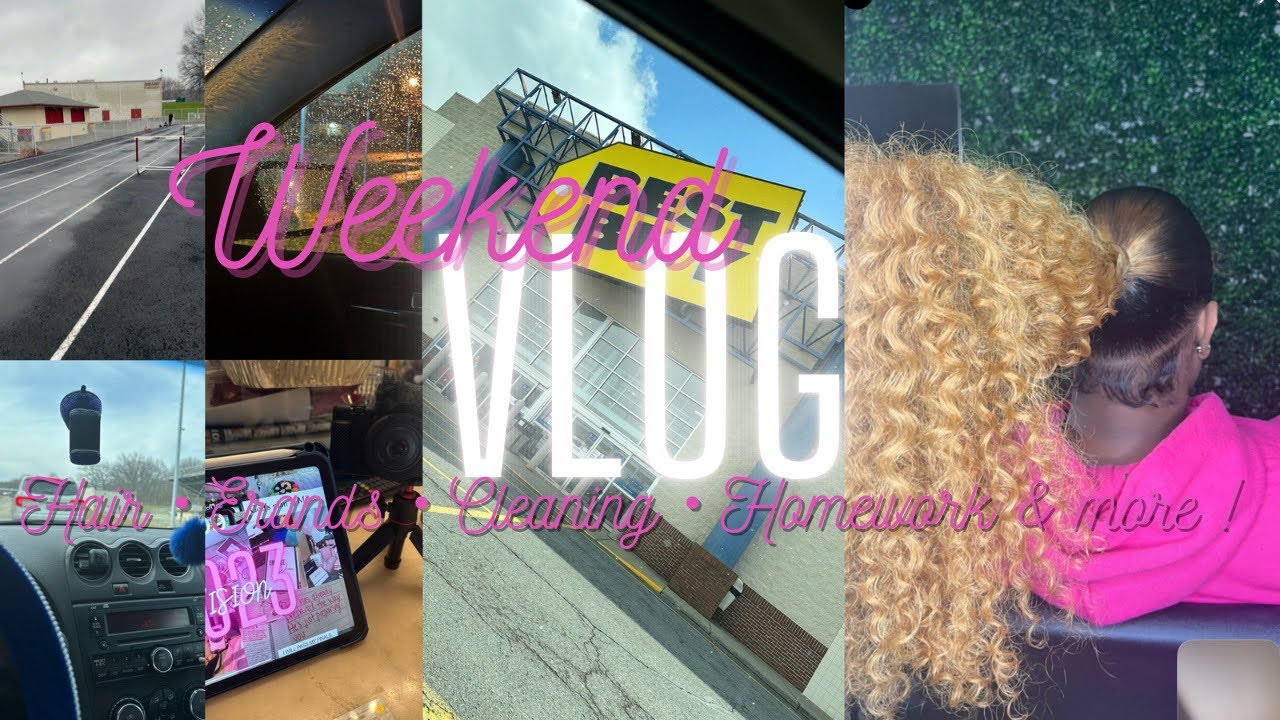 Vlog : Random weekend vlog | Hair, Errands, Cleaning, Homework & more ...