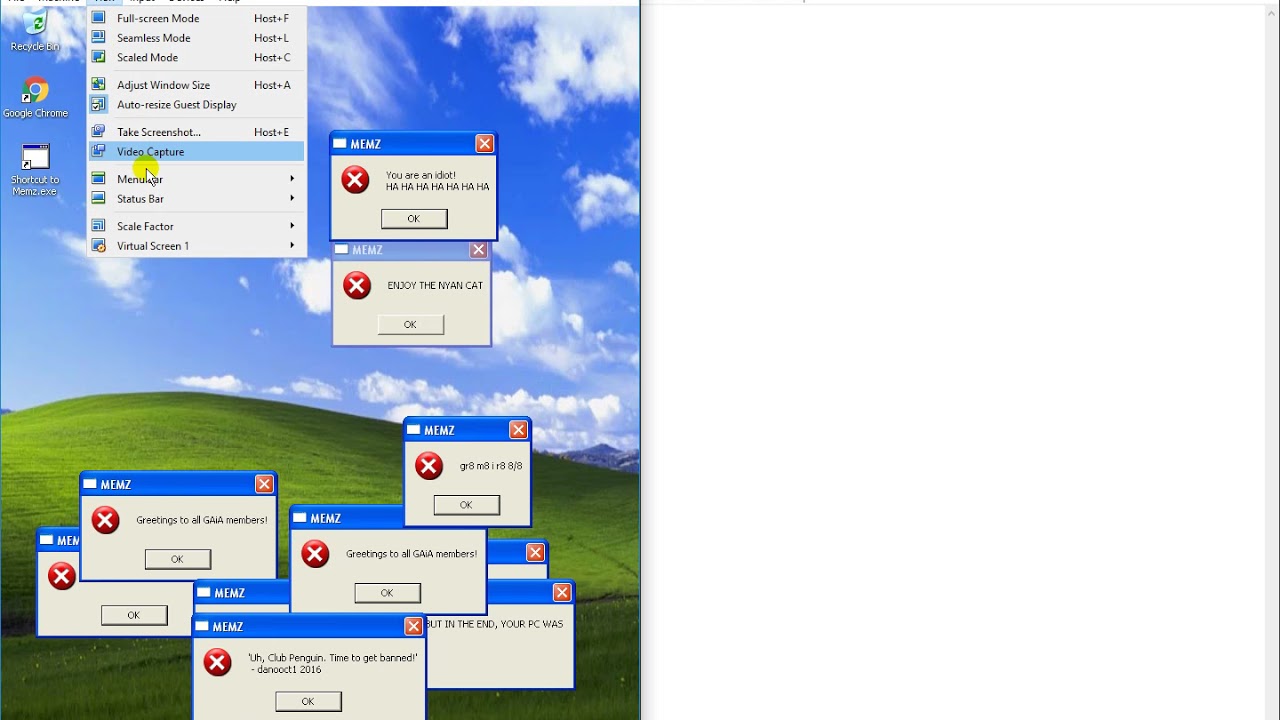 Windows XP virus testing video MEMZ.exe - YouTube