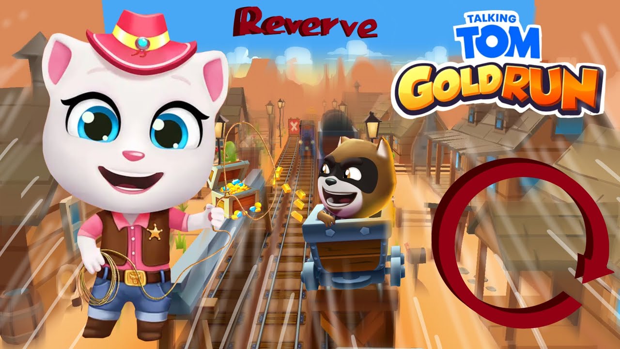 Talking Tom Gold Run || Cowboy Angela - reverse Gameplay 2023 - YouTube