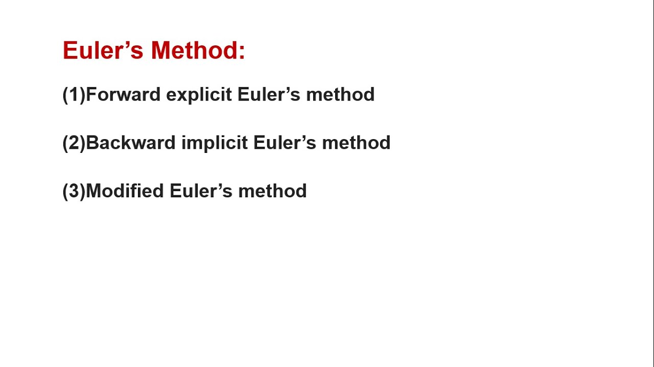 Lecture 25 Explicit Euler S Method Youtube