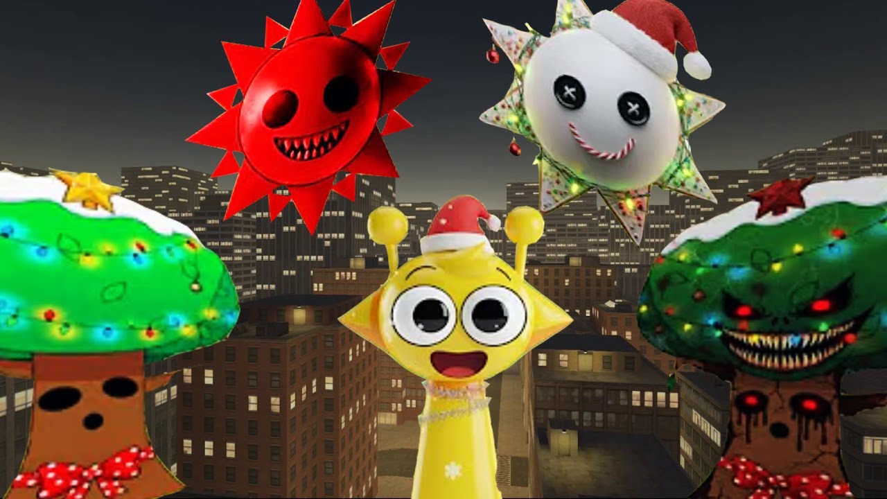Nightmare Super Mr. Sun And Christmas Sprunkies Characters - YouTube
