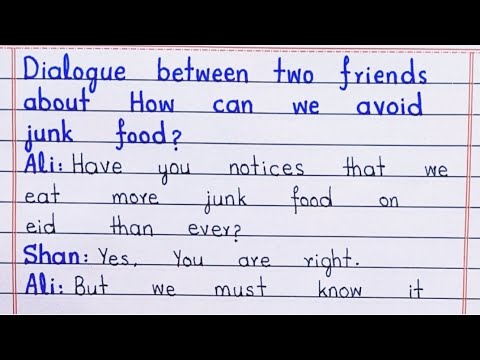 "Dialogue between two friends about how can we avoid junk food?" - YouTube