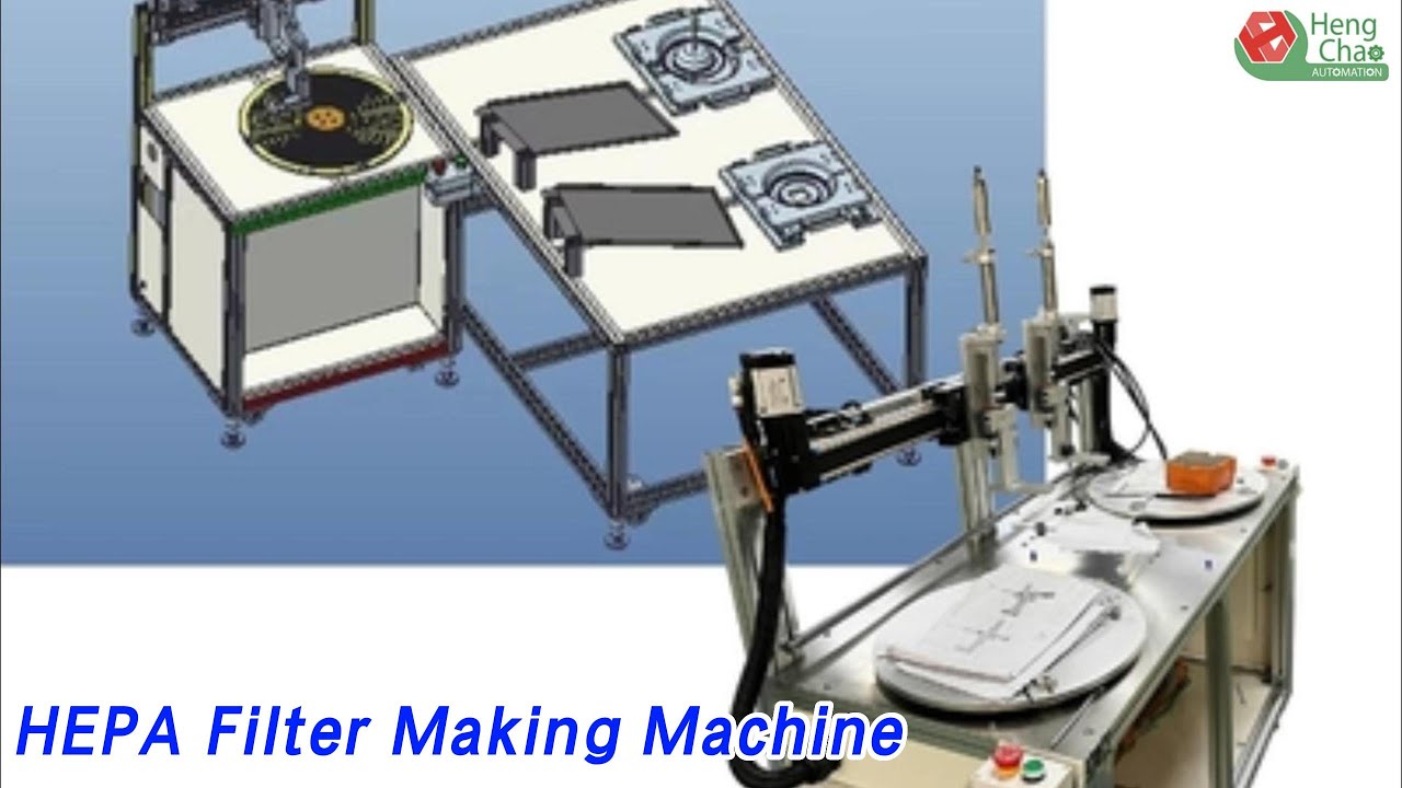 Automatic HEPA Filter Making Machine 5KW Rotary Scraping Gluing - YouTube