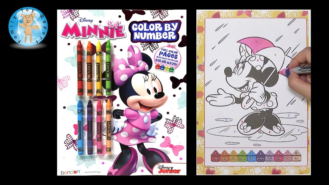 Disney Minnie Mouse Color by Number Coloring Book - Minnie in the Rain ...