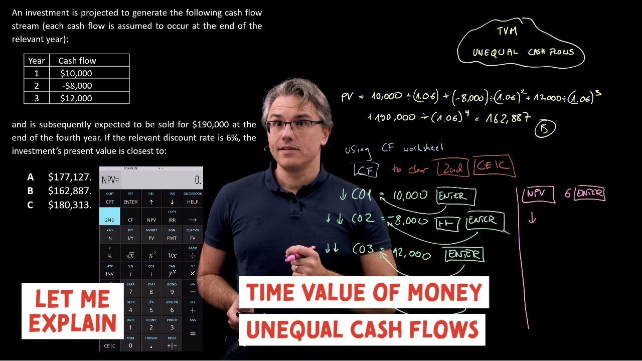 Time Value of Money (TVM) - unequal cash flows using the CF worksheet ...