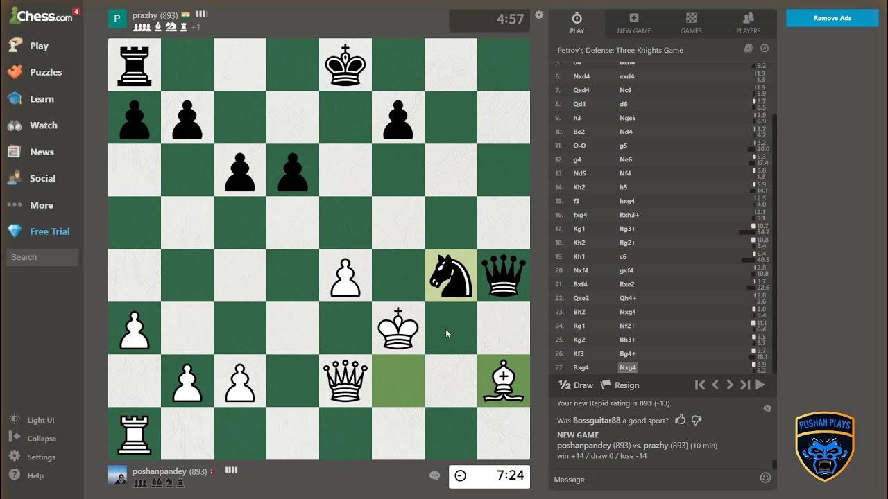 10 Min Chess Live: ft Chess.com - YouTube