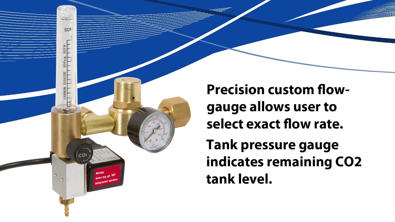 Sentinel GPS CO2 REG Regulator with flow-gauge, solenoid valve and ...