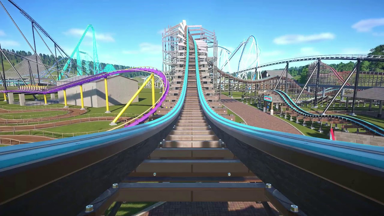 Planet Coaster - Timber Monster (Dueling RMC Topper track) - YouTube