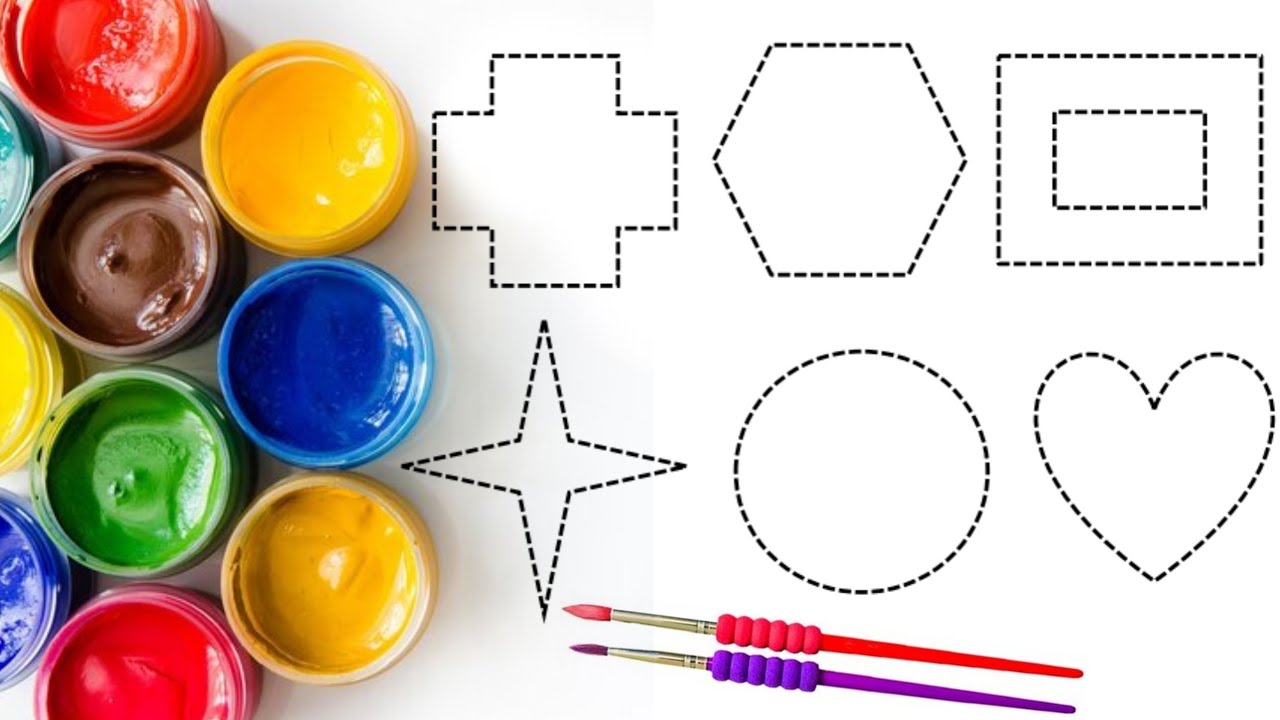 New shapes drawing for kids, colour for kids and toddlers , learn ...