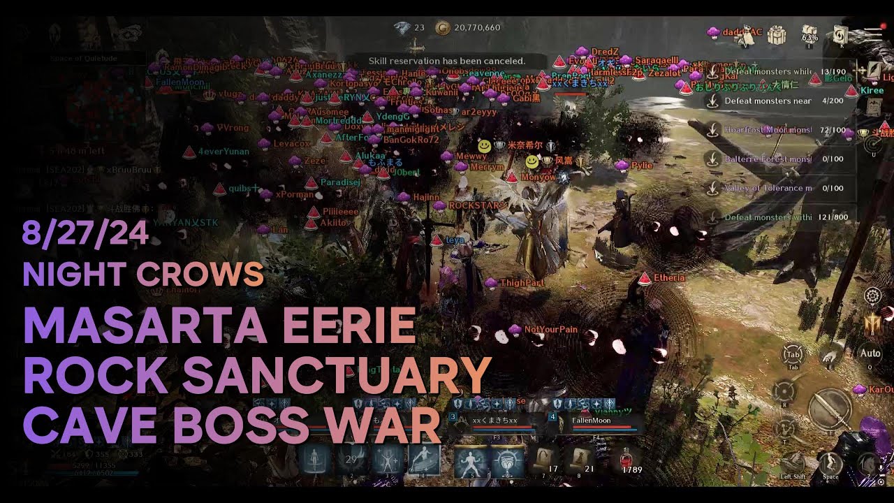 NIGHT CROWS - MASARTA EERIE ROCK SANCTUARY CAVE BOSS WAR (REGION 2 ...