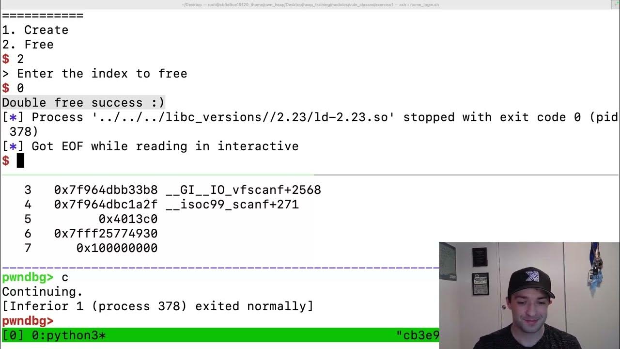 Vulnerability Classes - Double Free Playground Explanation - YouTube