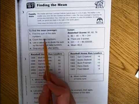 Everyday Math Home Link 10 7 Part 1 - YouTube