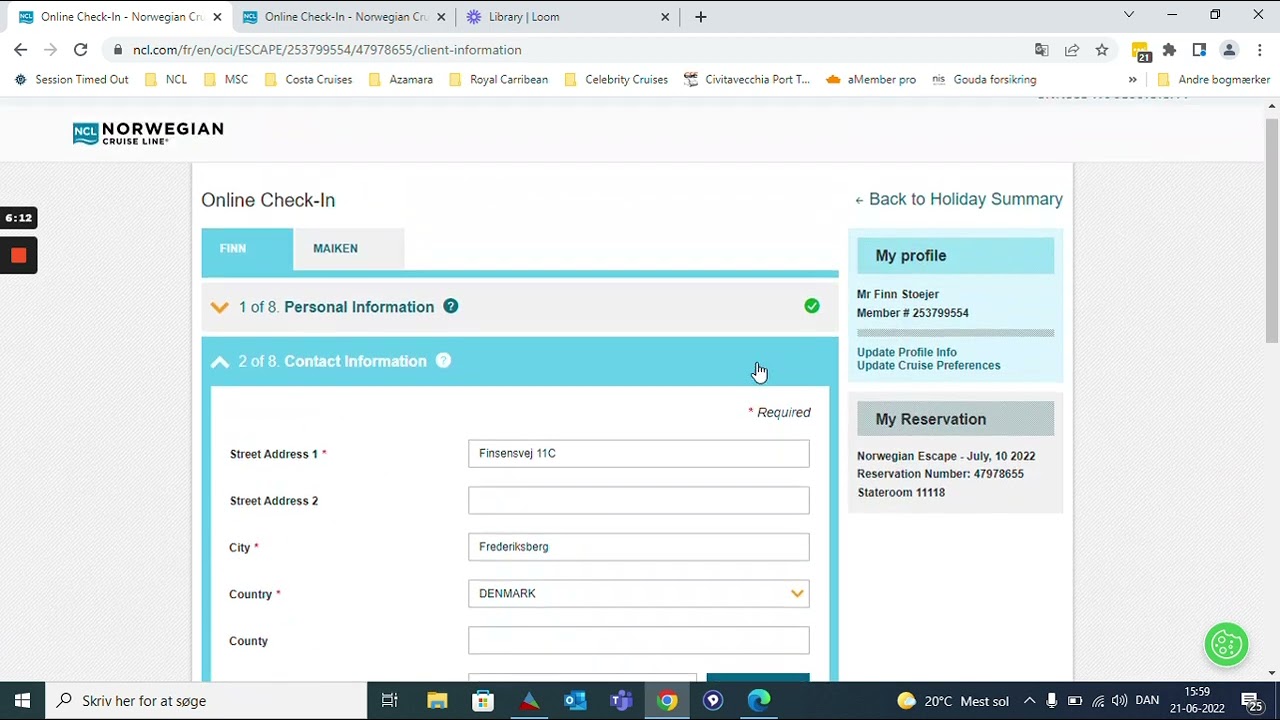 Norwegian Cruise Line – Online Check In - YouTube