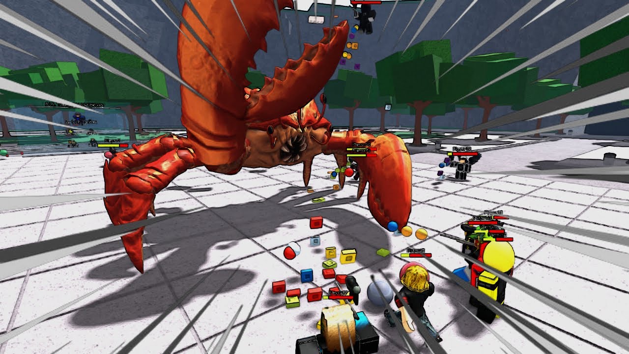 100 Outsiders Vs Crab Boss (The Strongest Battlegrounds) - YouTube