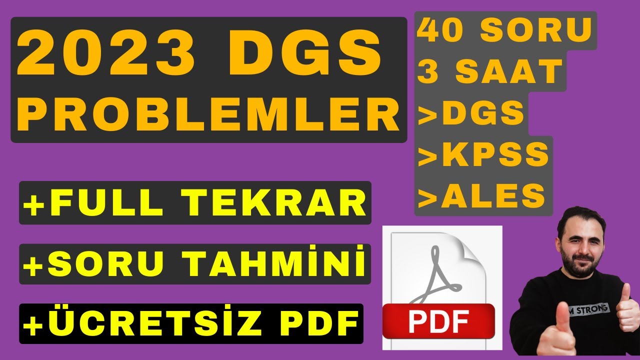 2023 DGS Problemler Tamamı FULL TEKRAR (40 SORUDA) | +ÜCRETSİZ PDF | +KPSS +ALES | 2023 DGS ...